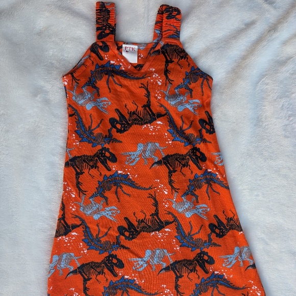 Dresses | Dino Adventure Kids Dress Fun Orange Dinosaur Print Frock 4t ...